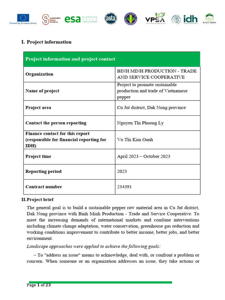 Dịch - Report 2023 EU Pepper Project Final 5CHO 24..11.2023 BM VN | PDF ...