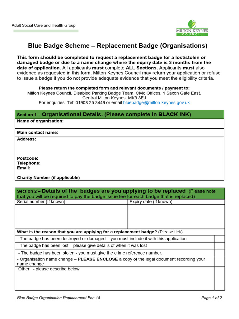 Blue Badge Milton Keynes | PDF | Payments | Cheque