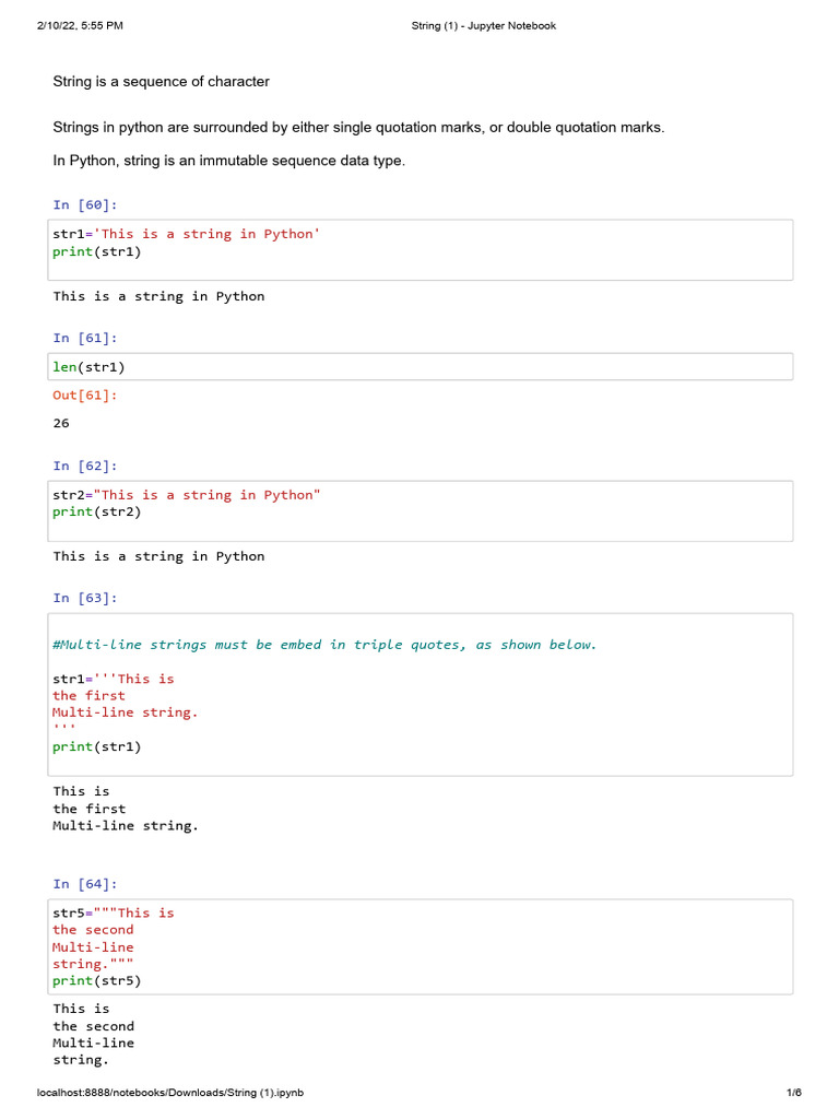 Understanding Python String Errors | PDF | String (Computer Science) | Notation