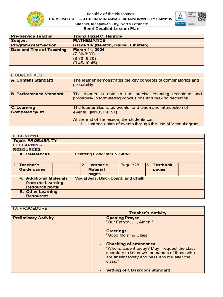 Henroles MATH LP9 | PDF | Learning | Cognitive Science