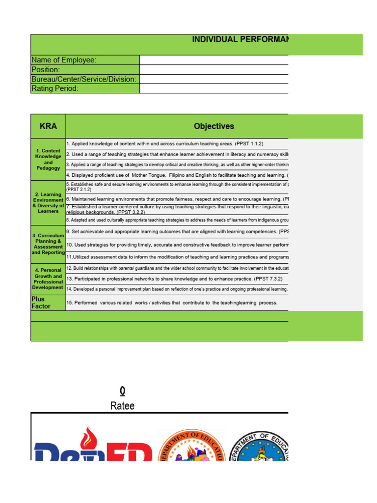 Ipcrf 2023-2024 For Proficient Teacher Ti-Tiii (Automated) | Download Free PDF | Learning ...