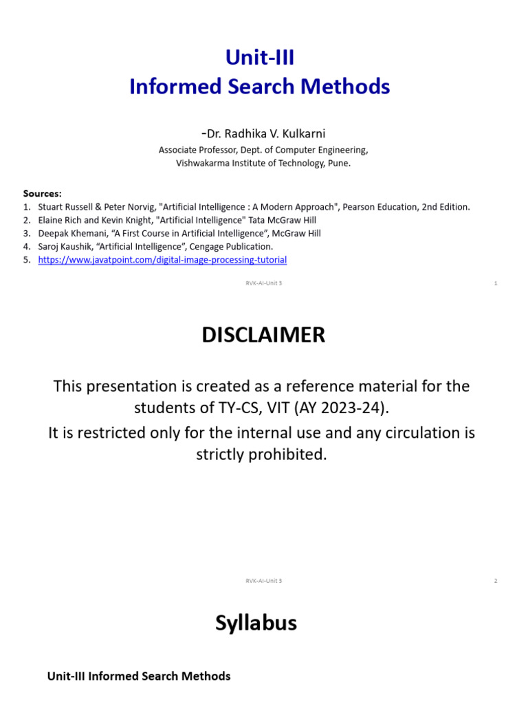 Unit III-Informed Search Methods | PDF | Mathematical Optimization | Theoretical Computer Science