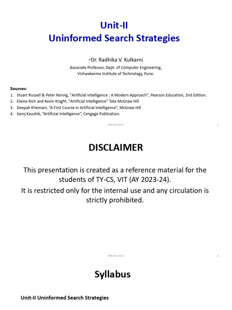 Unit II-Uninformed Search Strategies | PDF | Algorithms | Graph Theory