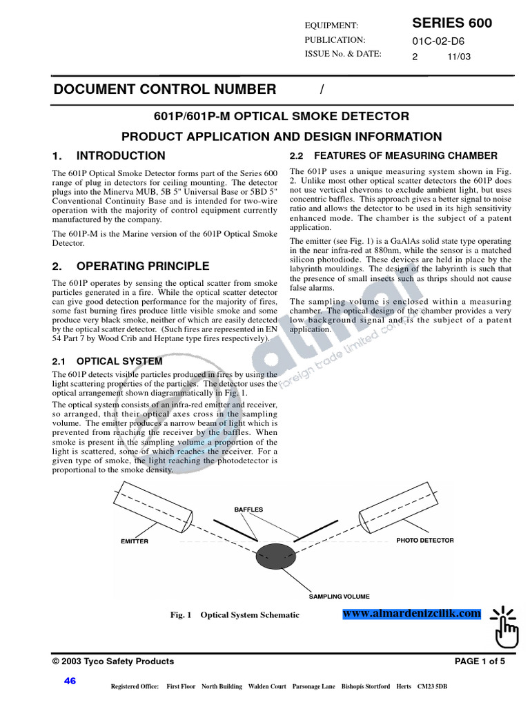 516.600.201 601P M Smoke Detector | PDF | Smoke | Sensor