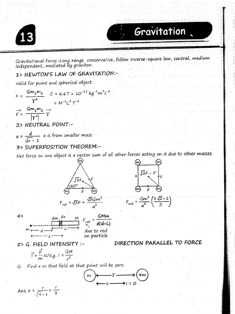 Gravitation Short Notes | PDF