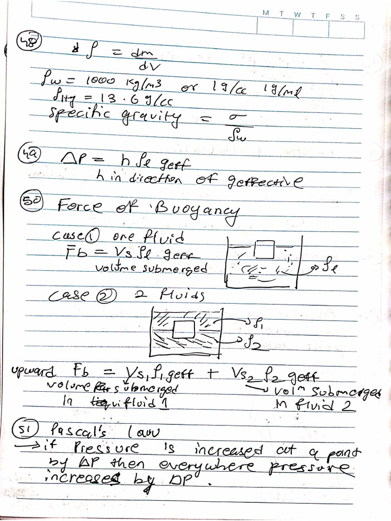 Fluids Short Notes | PDF