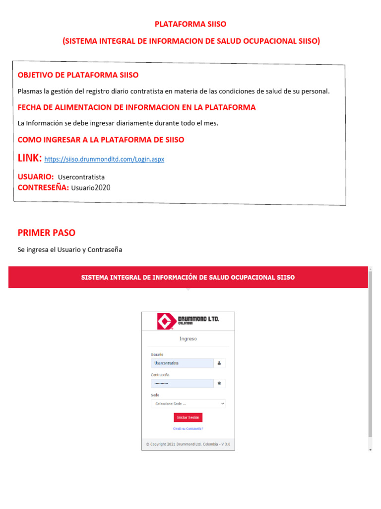 Instructivo Plataforma Siiso | PDF