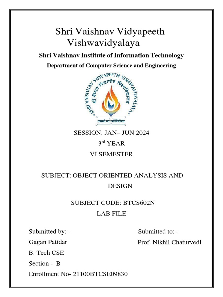 Object-Oriented Analysis Lab Guide | PDF | Object Oriented Programming ...