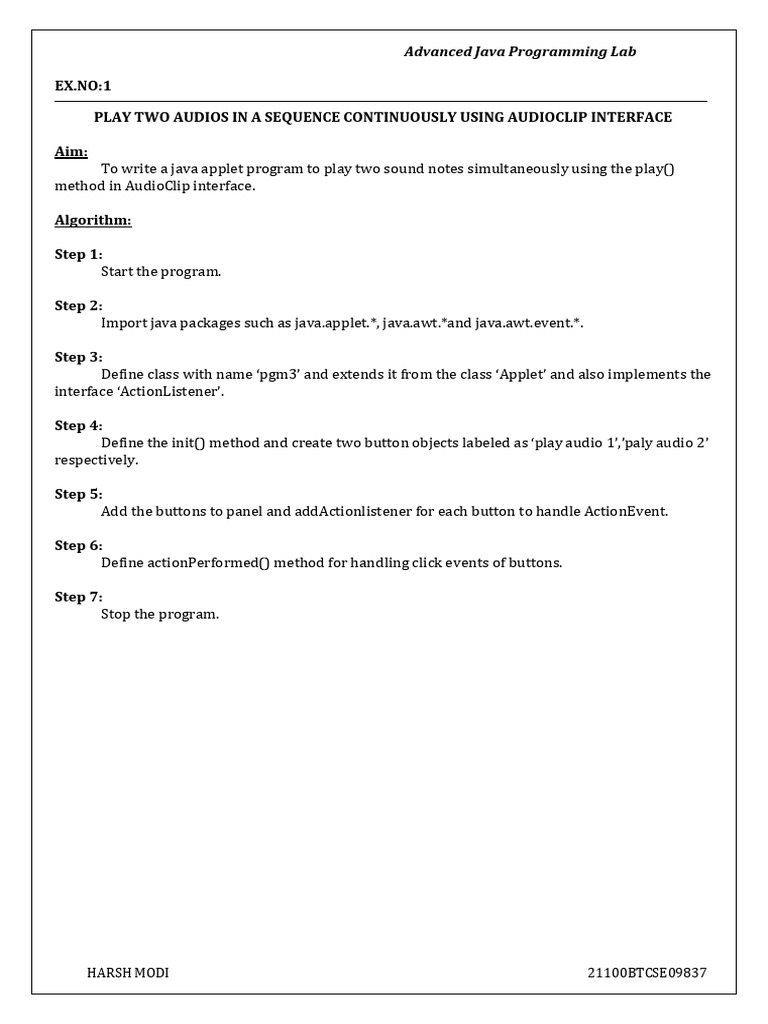 Harsh Modi Java Pdf Computing Computer Programming