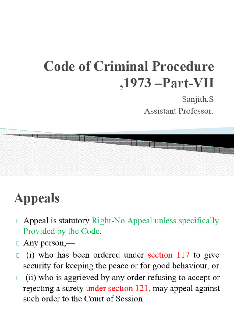 CRPC Part 7 - Appeal | PDF | Appeal | Justice