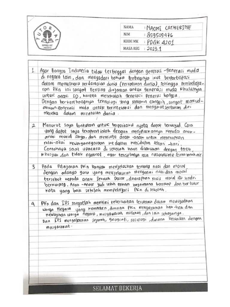 Tugas Tutorial 1 - PKN - NAOMI CATHERINE | PDF