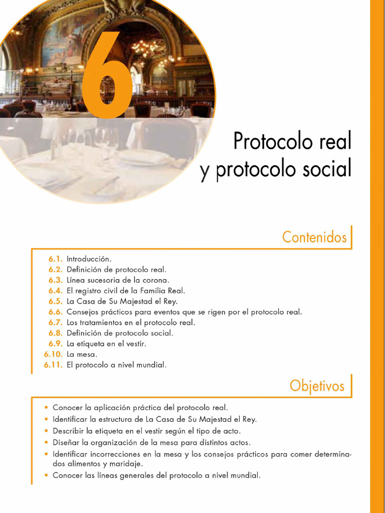Protocolo y Relaciones Públicas, Protocolo Real, Social y La Mesa | PDF