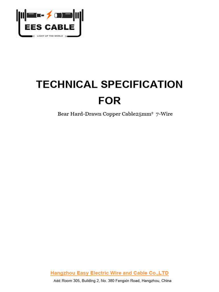 BS HDBC 25mm2 7c2.1 - EES CABLE SPECIFICATION | PDF | Electrical ...
