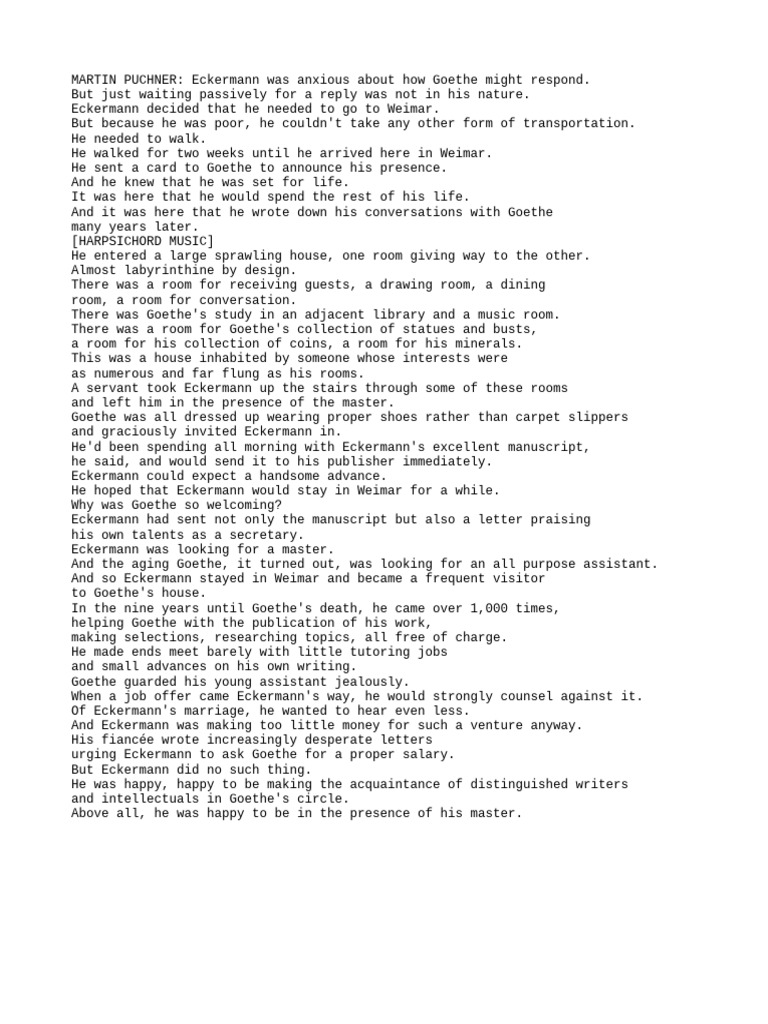 WLX 1-5 Goethe EckermannInWeimer ALT v6 - Edxmstr-En | PDF | Johann Wolfgang Von Goethe