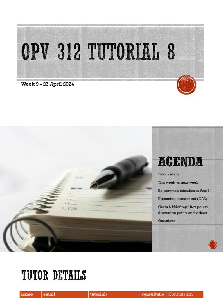 OPV 312 Tutorial 8 (Week 9) 2024 | PDF | Teachers | Teaching