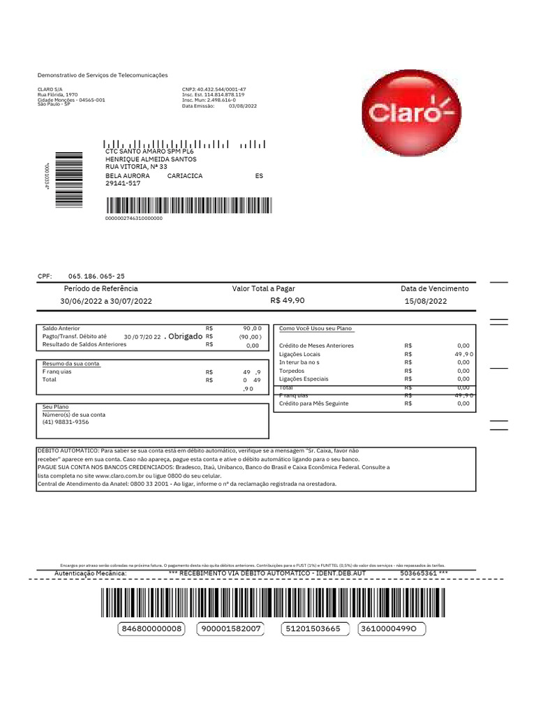 Comprovante de Residencia PDF | PDF | Bancos | Brasil