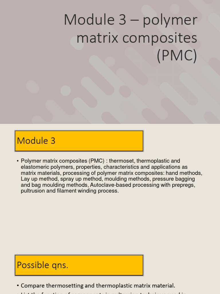 Module 3 - PMC | Download Free PDF | Composite Material | Fiberglass