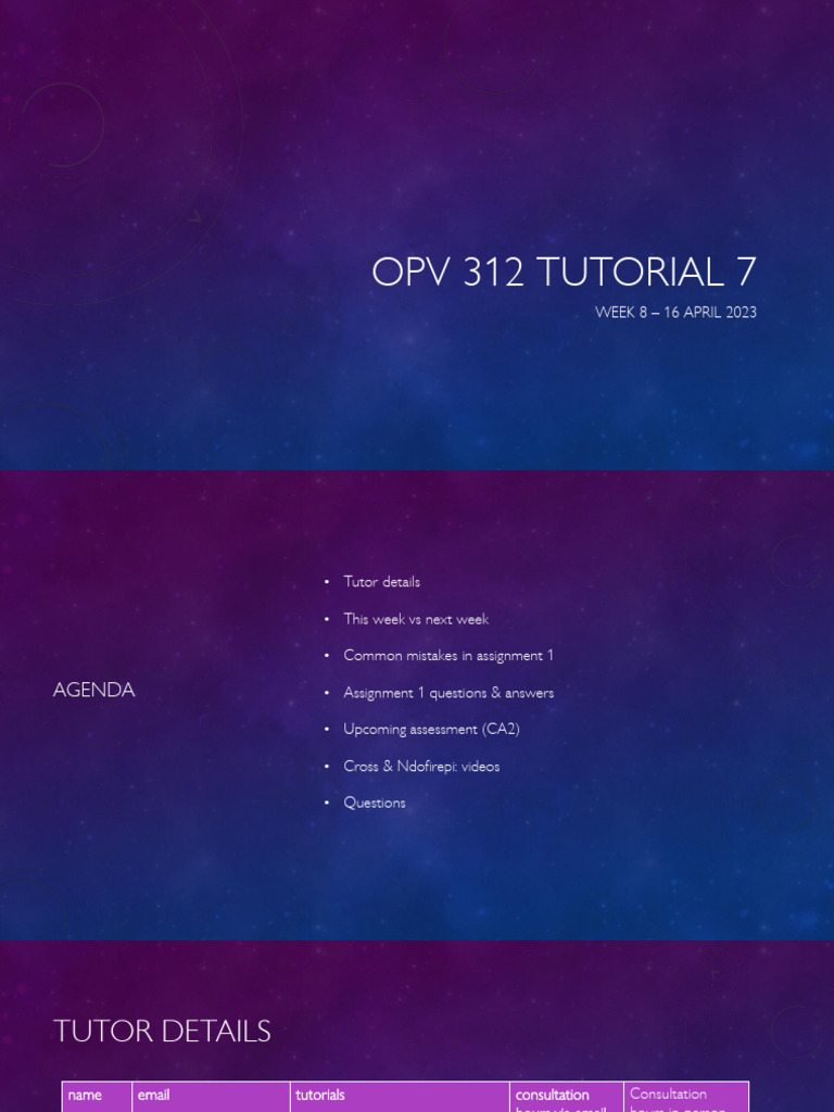 OPV 312 Week 8 Tutorial Overview | PDF | Teachers | Cognition