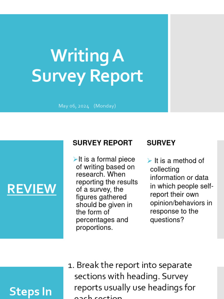 Survey Report Writing Guide | PDF | Survey Methodology | Information