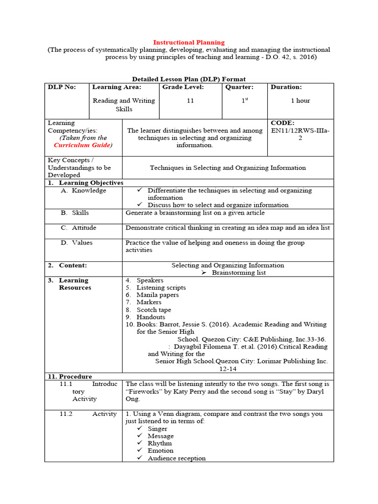 EN11 12RWS IIIa 2 1 | PDF | Brainstorming | Learning