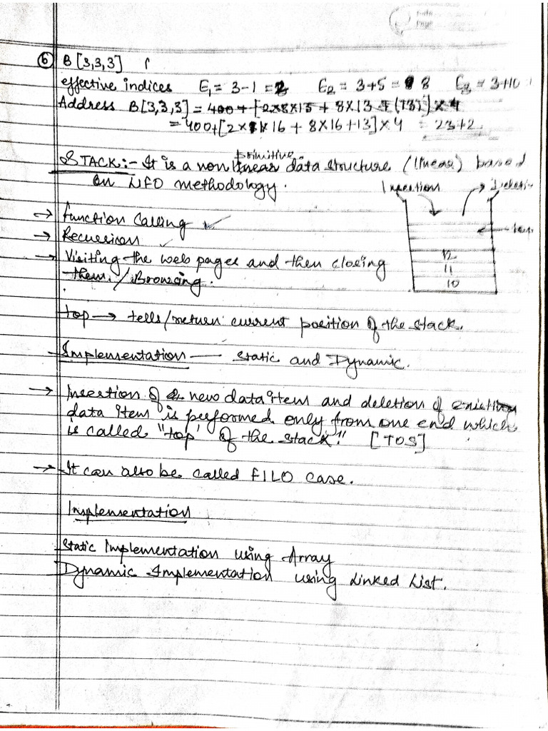 Unit-2 - Stack Queue Notes | PDF
