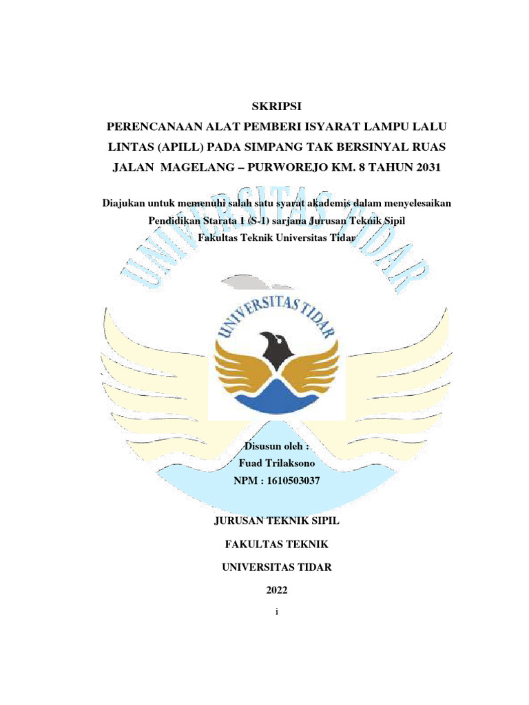 Skripsi Perencanaan Alat Pemberi Isyarat Lampu Lalu Lintas (Apill) Pada ...