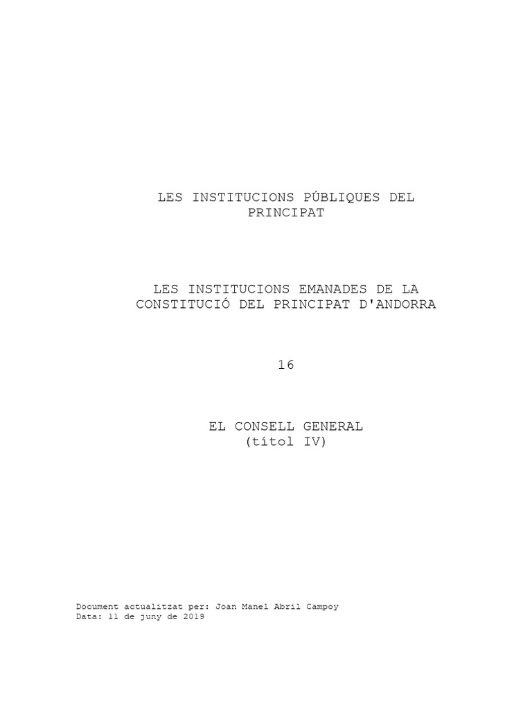 Institucions 5 Actualitzat (Juny 2019) | PDF