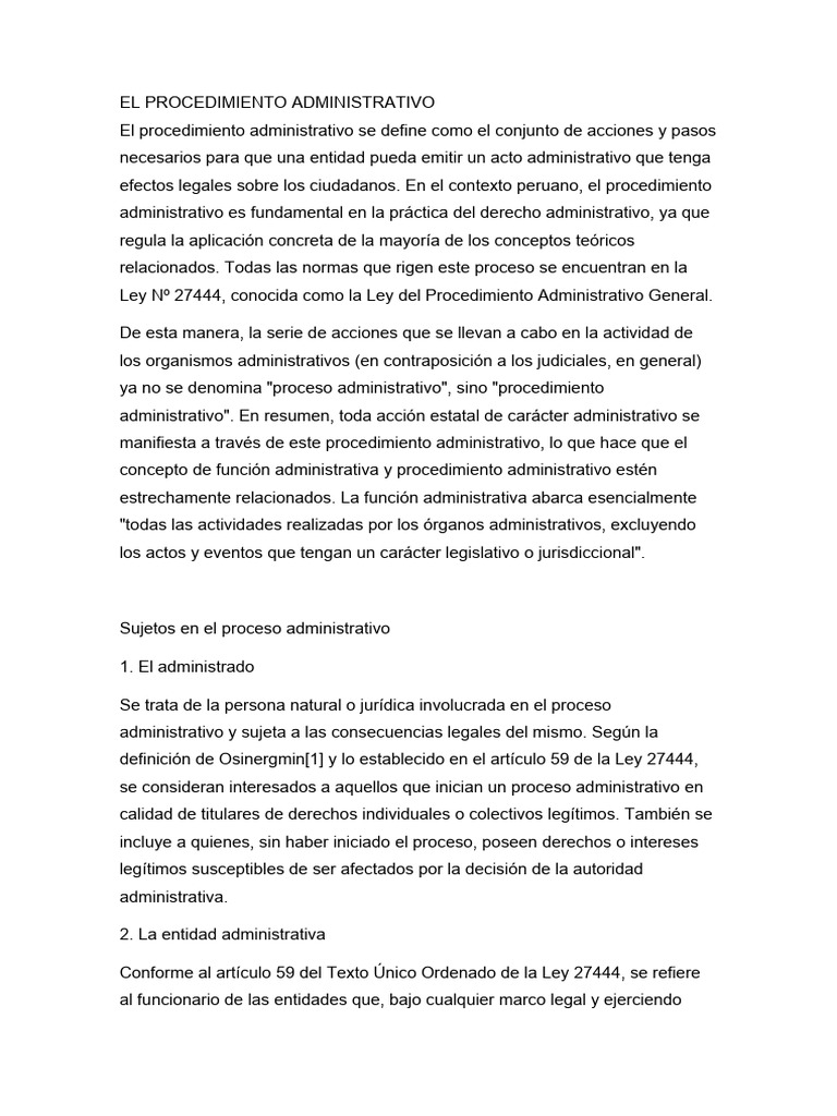 Procedimiento Administrativo en Perú | PDF | Ley administrativa | Justicia