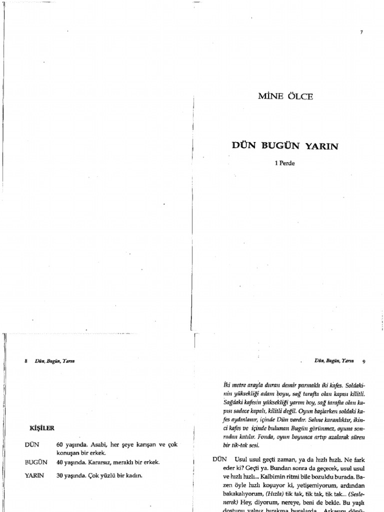 OYUN 611 DÜN BUGÜN YARIN Mine Ölce | PDF