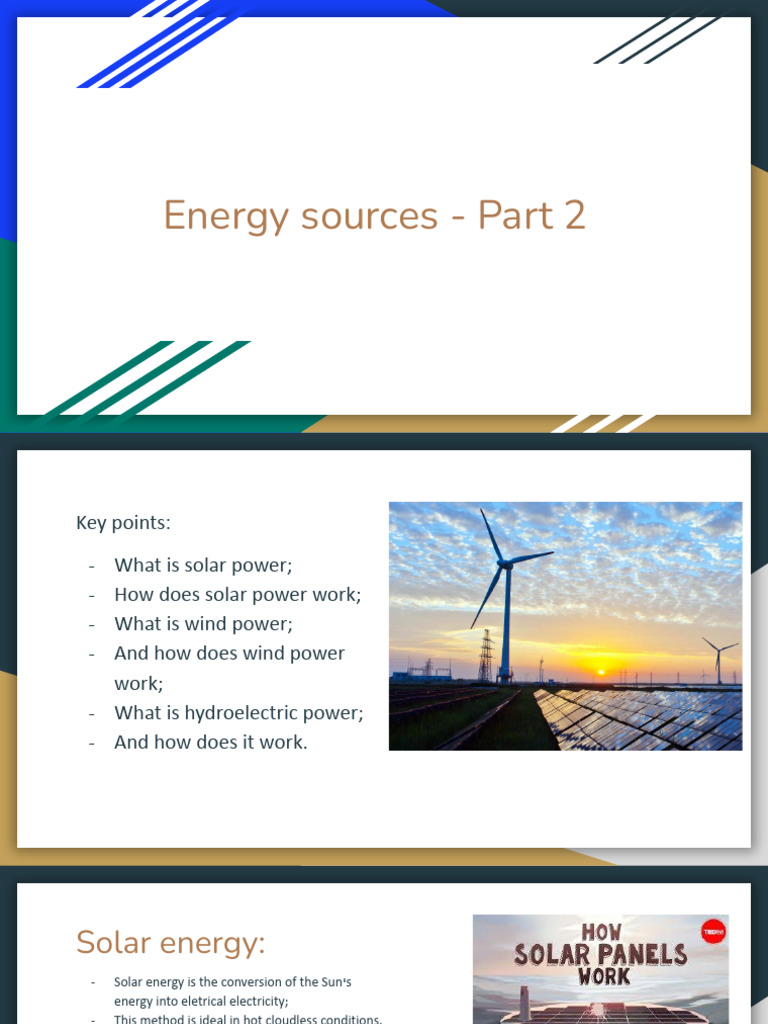 Energy Sources - Part 2 | PDF | Wind Power | Solar Power