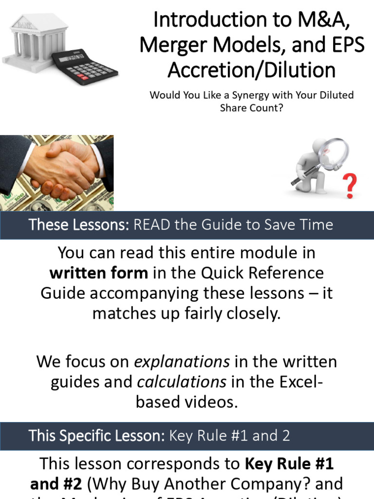10 01 Accretion Dilution Slides | PDF | Mergers And Acquisitions | Stocks