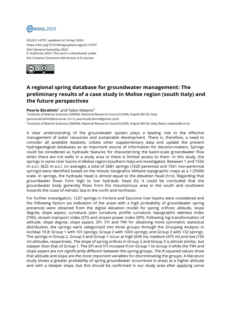 EGU23 14797 Print | PDF | Hydrogeology | Groundwater