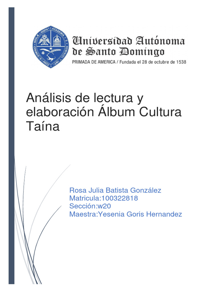 Características de La Sociedad Taina y Su Educación FD | PDF | Nueva ...