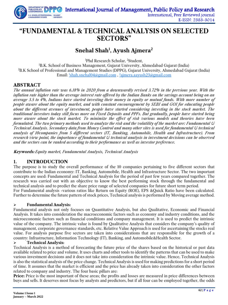 (62-67) Fundamental & Technical Analysis On Selected Sectors | Download Free PDF | Moving ...