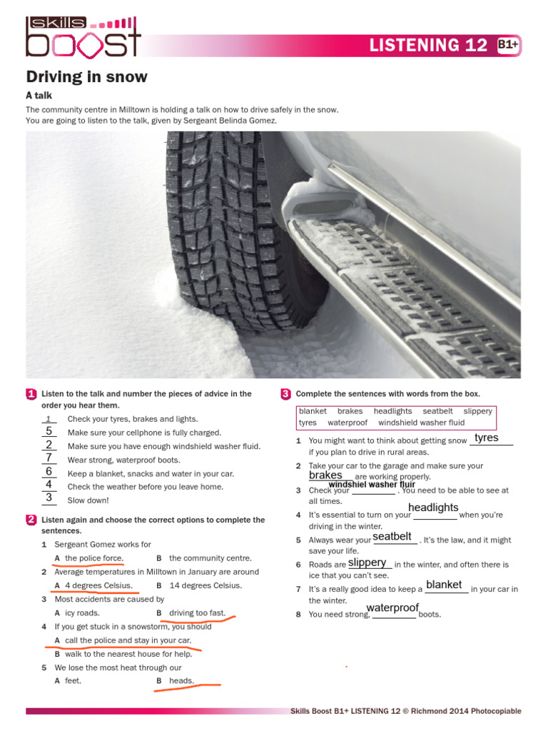 Safe Winter Driving Tips for B1+ Learners | PDF | Motor Vehicle ...