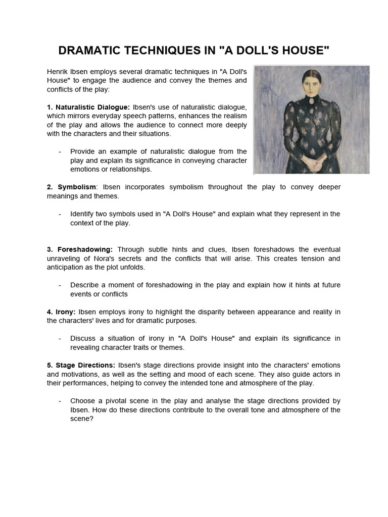 Dramatic Techniques in A Doll S House | PDF | A Doll's House | Henrik Ibsen