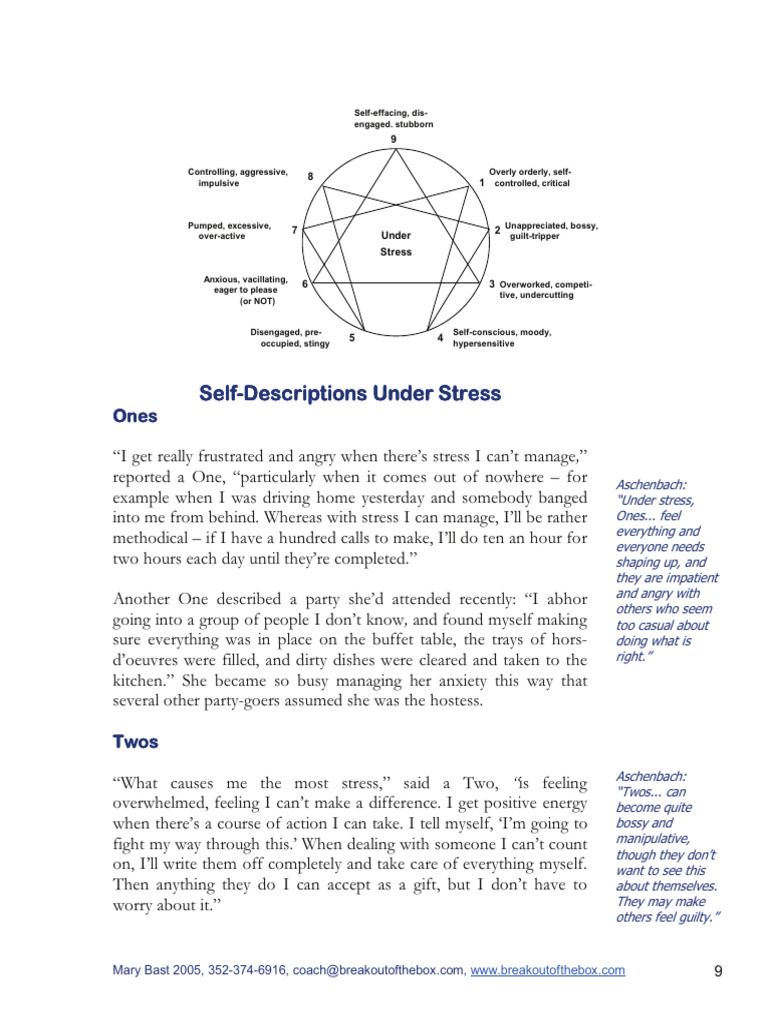 Enneagram Styles Under Stress | PDF