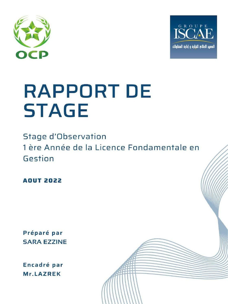 Rapport de Stage OCP Sara Ezzine | PDF