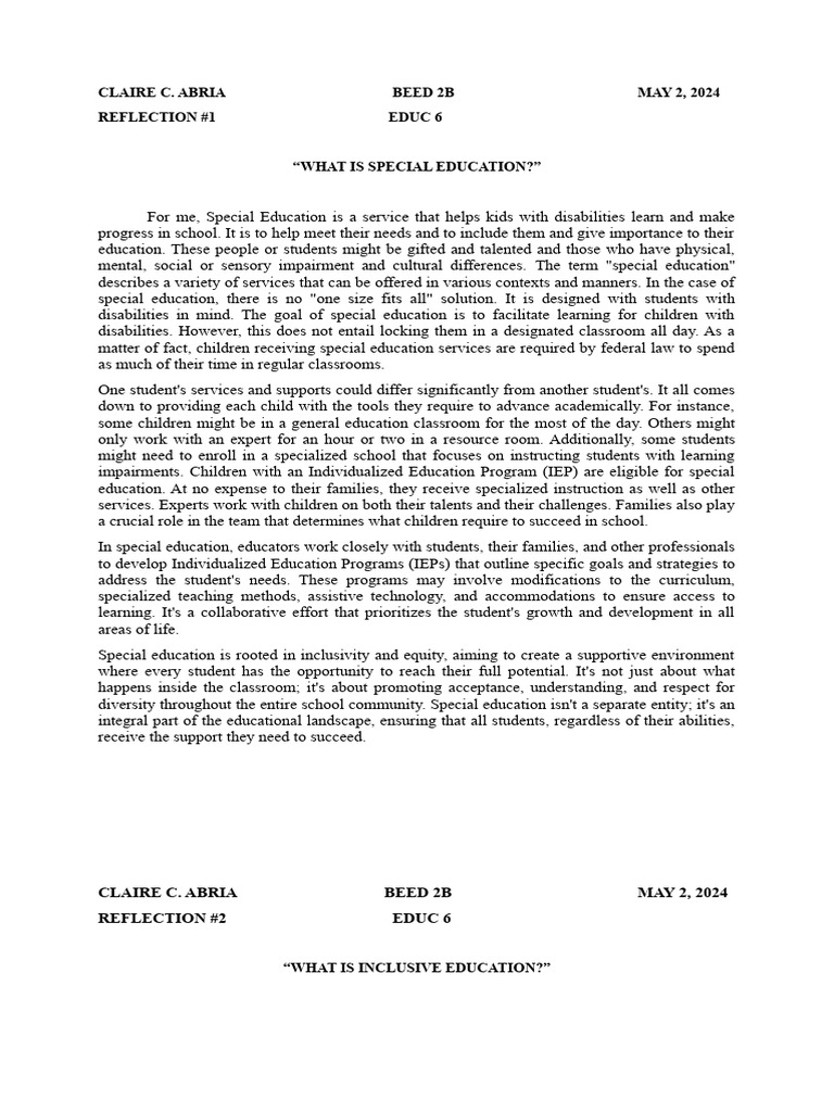 Abria Insight Educ 6 | PDF | Special Education | Inclusion (Education)