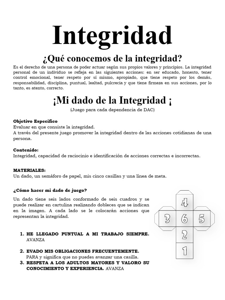 Dado de La Integridad | PDF | Color