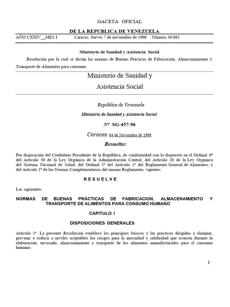 Gaceta Oficial 36081 Normas de Buenas Practicas de Fabricacion ... Gaceta Oficial 36081 Normas de Buenas Practicas de Fabricacion ...
