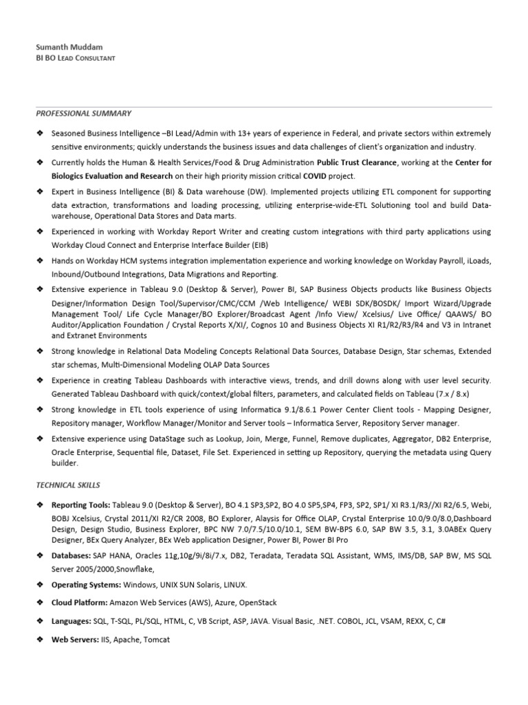 Sumanth Resume Pdf Data Warehouse Microsoft Sql Server 