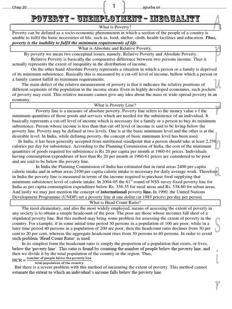 20 Poverty | PDF | Unemployment | Poverty