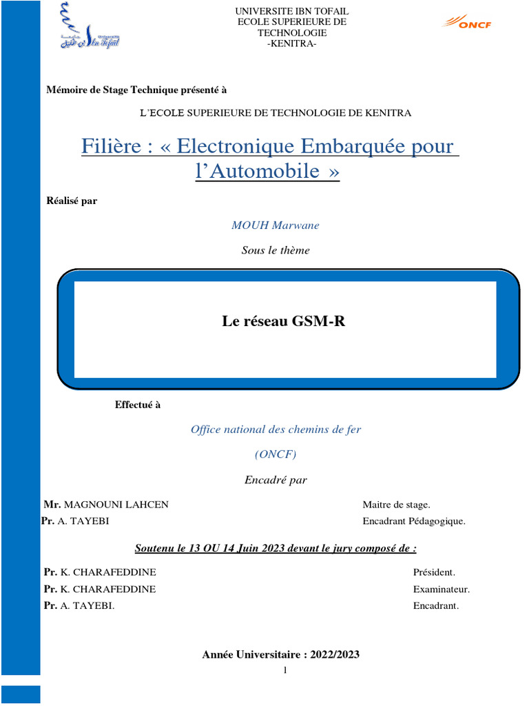 Rapport ONCF MARWANE | PDF | GSM | Modulation