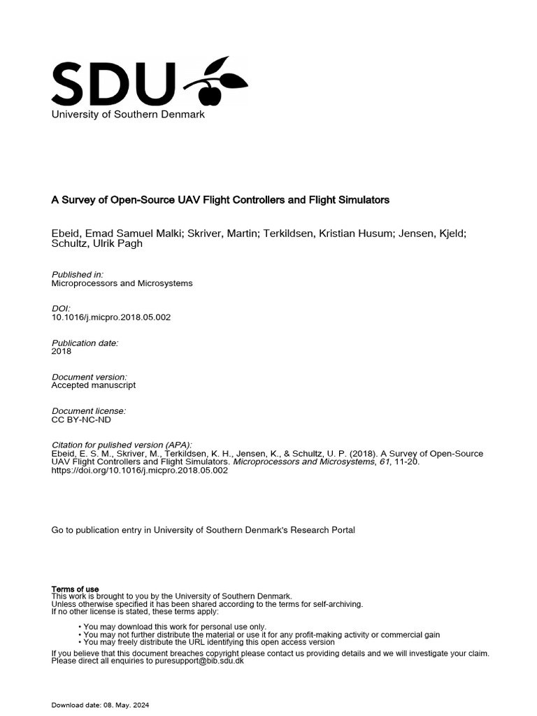 A Survey Of Open Source Uav Flight Controllers And Flight Simulator