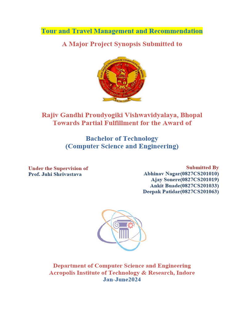 Synopsis Format-Major | Download Free PDF | Software Development Process | Usability