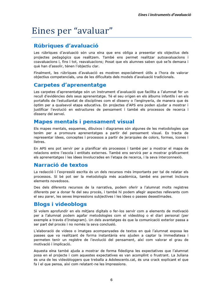 Instruments Avaluacio (Recull) | PDF