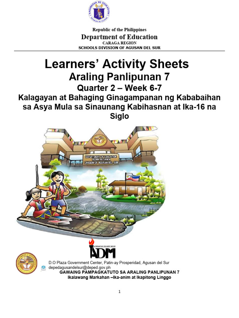 Learners' Activity Sheets: Araling Panlipunan 7 | PDF