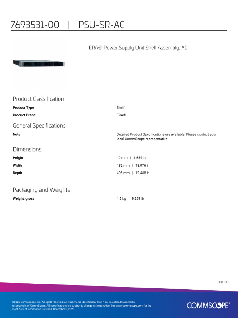 7693531-00 Product Specifications | PDF