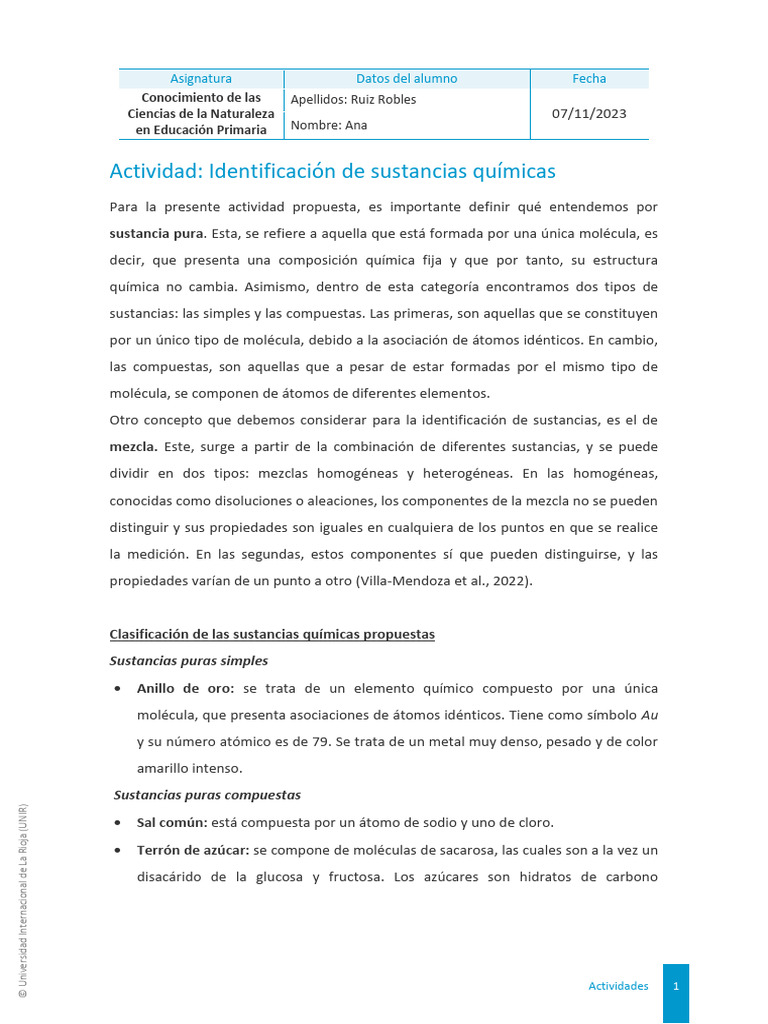 Identificación de Sustancias Químicas | PDF | Sustancias químicas | Química